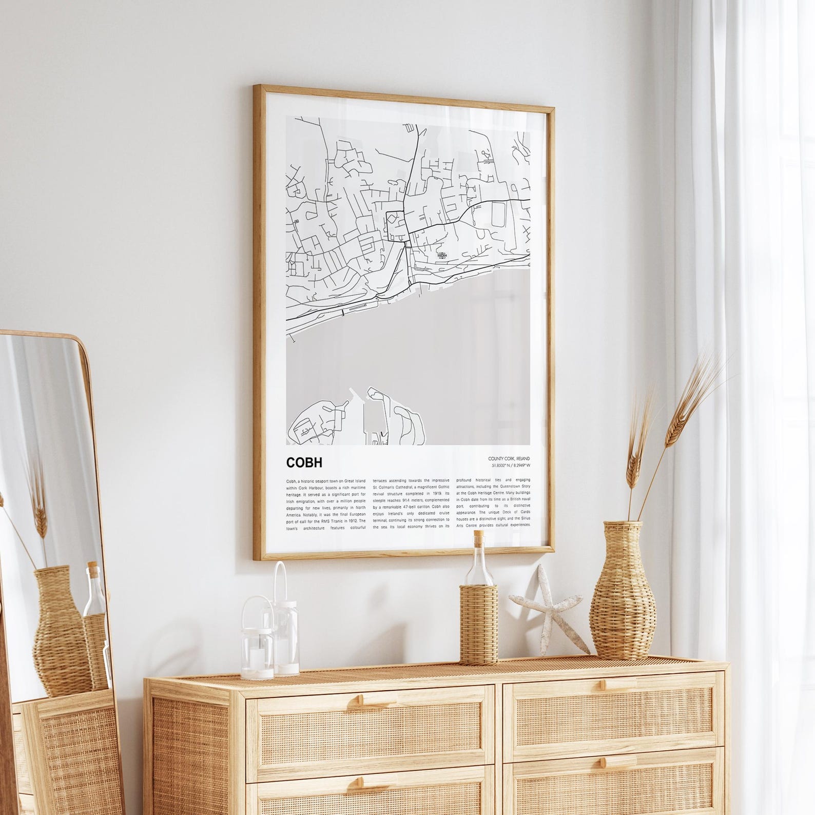 Cobh Map Print, Cobh Travel Map, Cobh Wall Decor Art, Cobh County Cork ...
