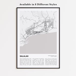 Salalah Map Print, Salalah Travel Map, Salalah Wall Decor Art, Salalah ...