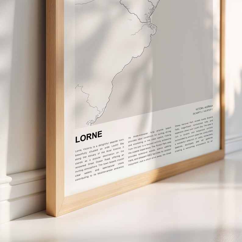 Lorne Map Print, Lorne Travel Map, Lorne Wall Decor Art, Lorne Victoria ...