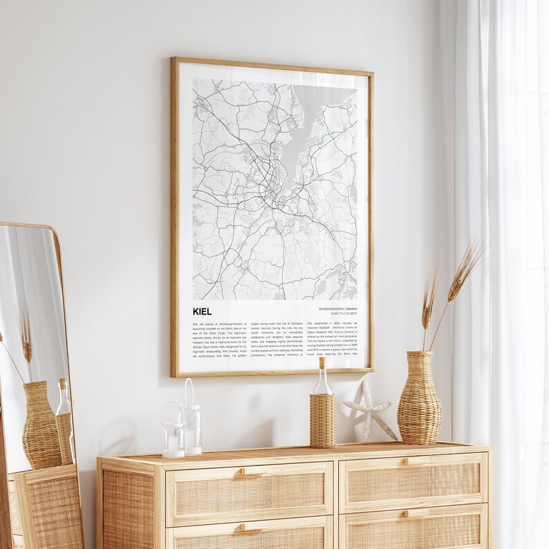 Kiel Map Print, Kiel Travel Map, Kiel Wall Decor Art, Kiel Schleswig ...