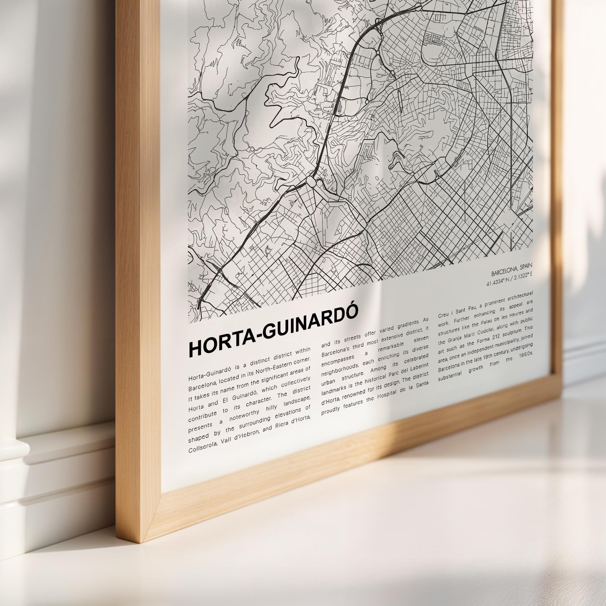 Horta-guinardó Map Print, Horta-guinardó Travel Map, Horta-guinardó ...
