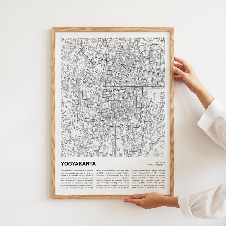 Yogyakarta City Map Print, Yogyakarta City Travel Map, Yogyakarta City ...