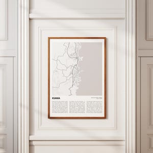 Kiama Map Print, Kiama Travel Map, Kiama Wall Decor Art, Kiama New ...