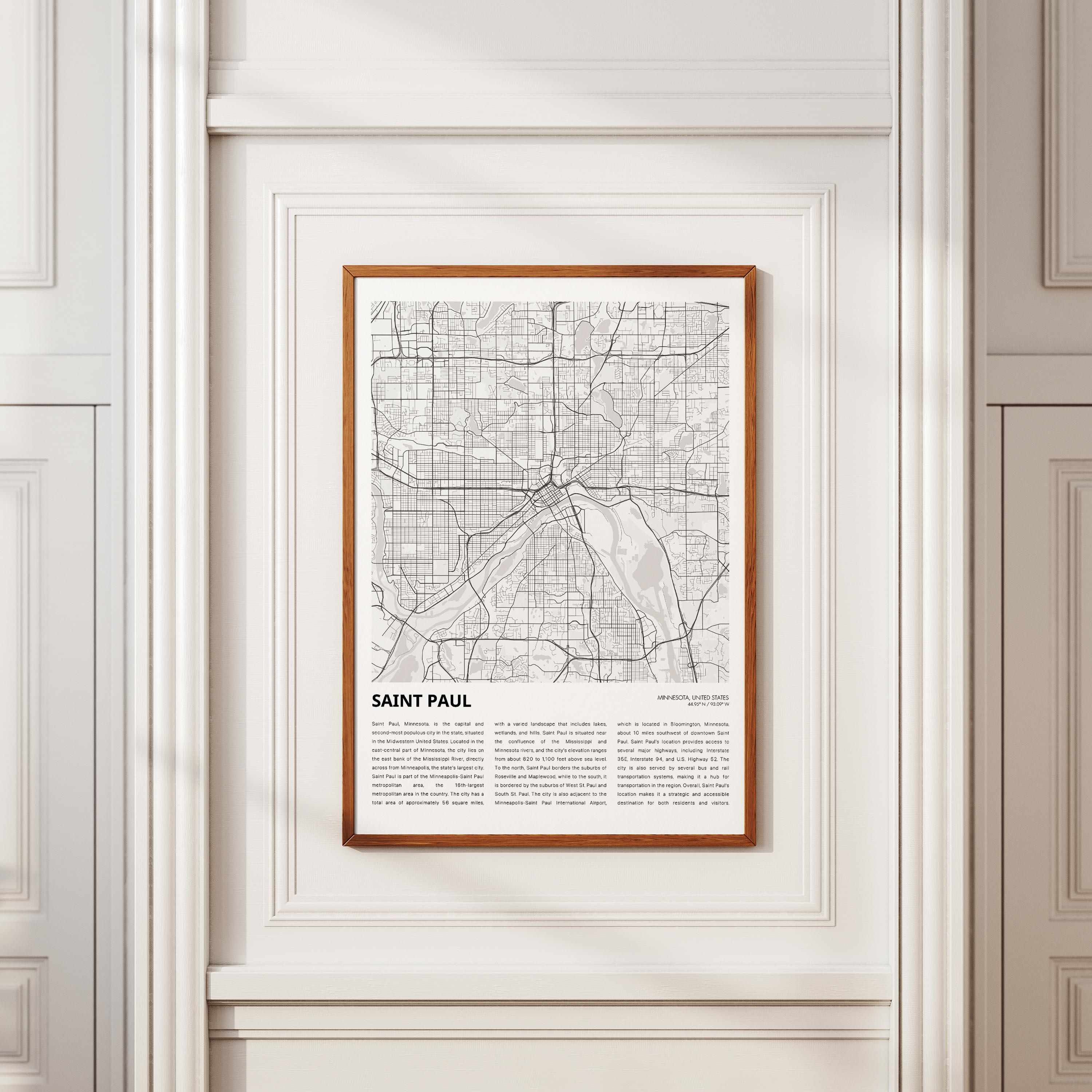Saint Paul Map Print, Saint Paul Travel Map, Saint Paul Wall Decor Art ...