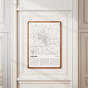 Longview Map Print, Longview Travel Map, Longview Wall Decor Art ...