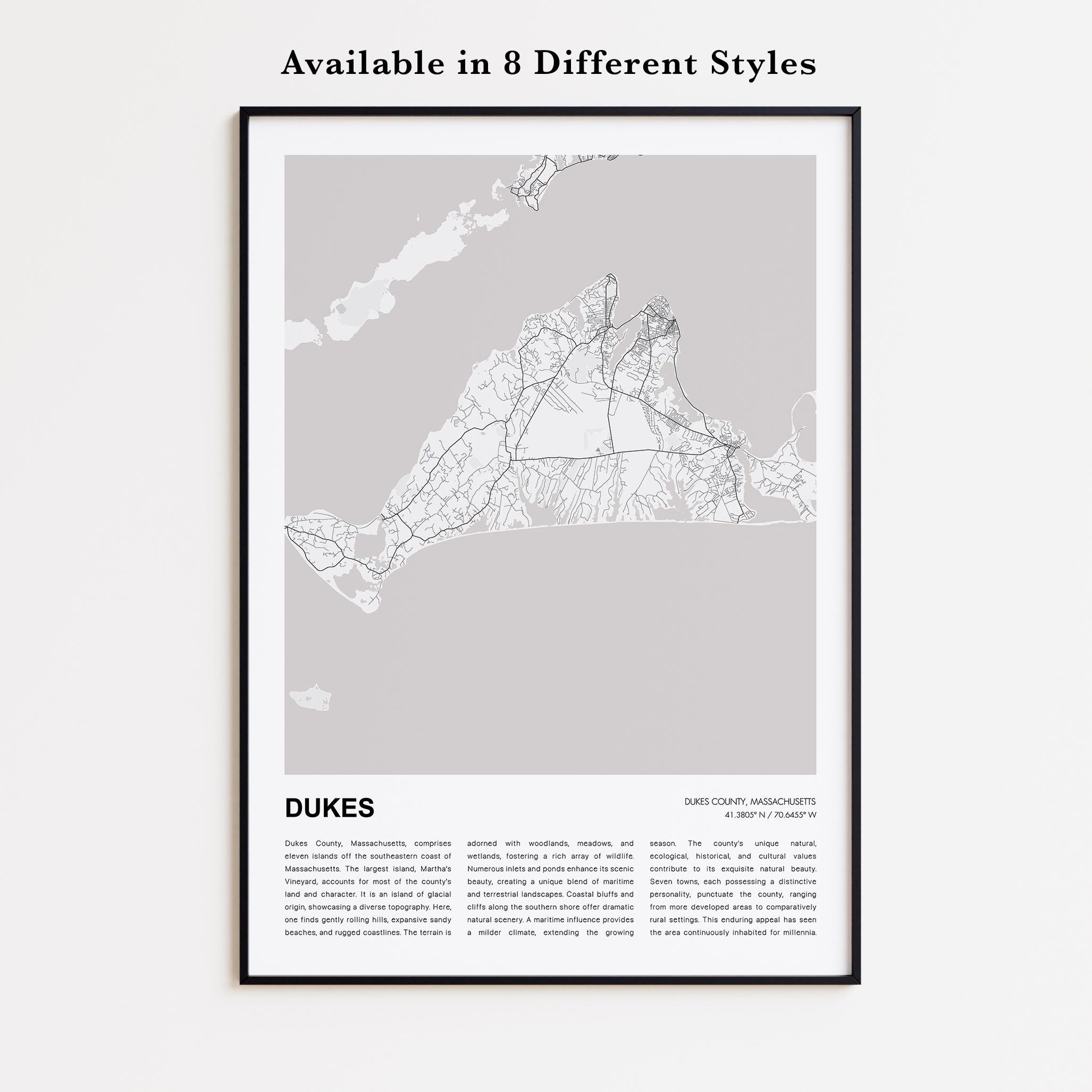 Dukes Map Print, Dukes Travel Map, Dukes Wall Decor Art, Dukes ...