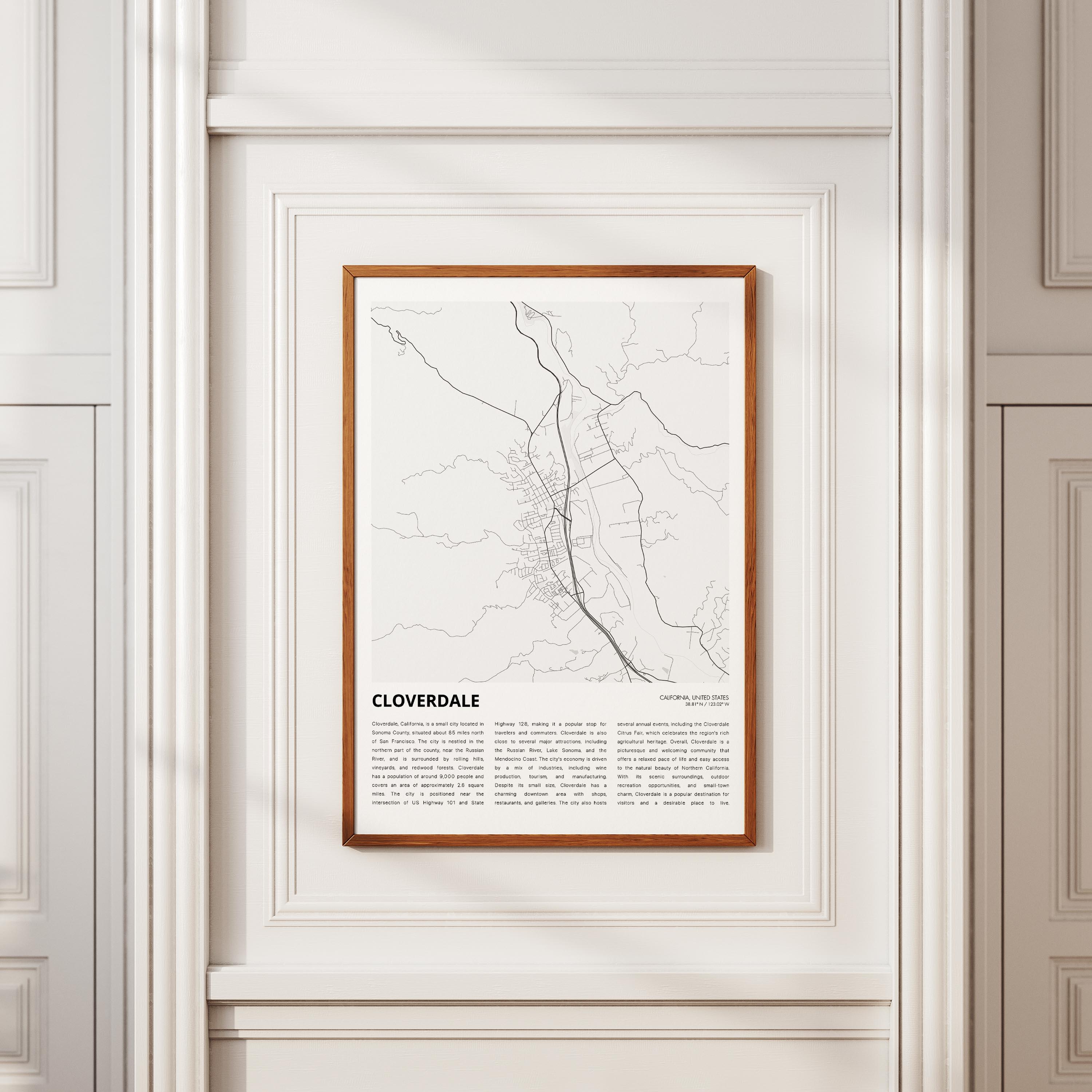 Cloverdale Map Print, Cloverdale Travel Map, Cloverdale Wall Decor Art ...
