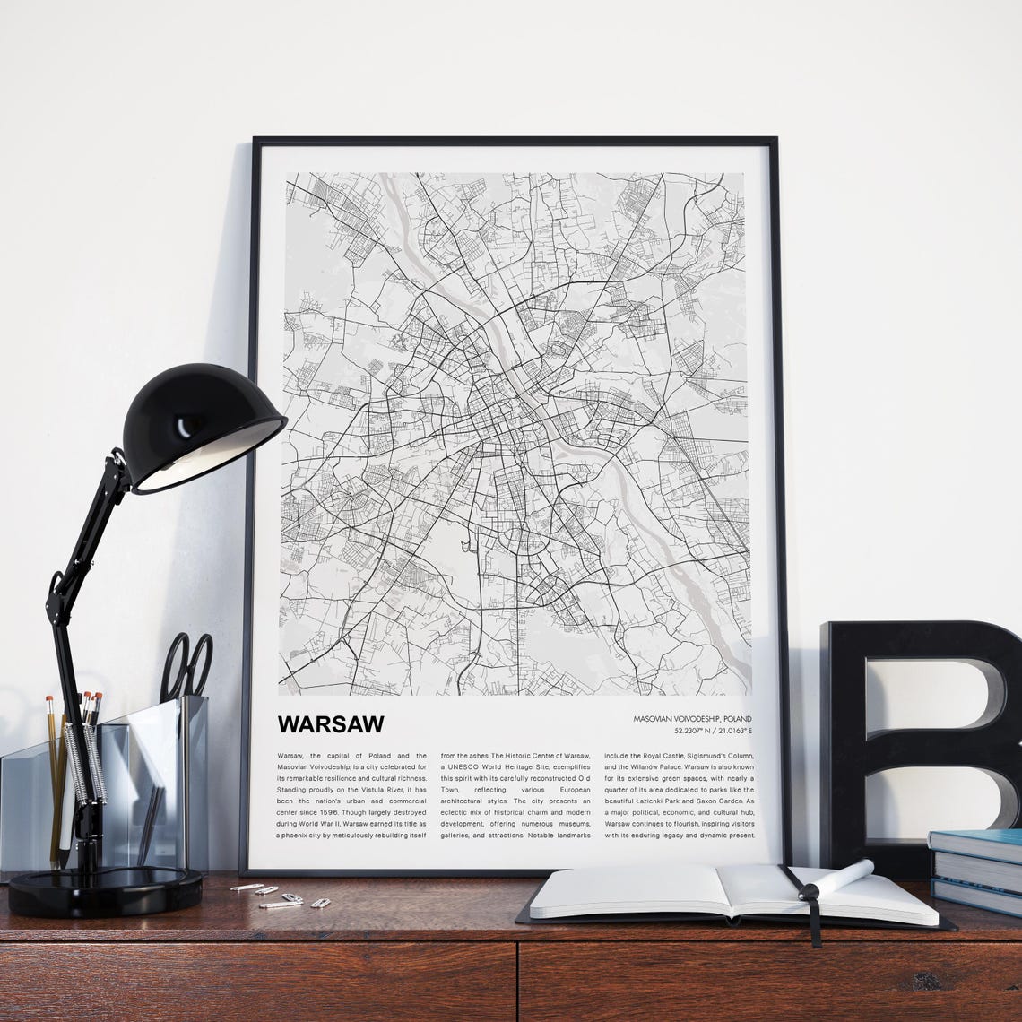 Warsaw Map Print, Warsaw Travel Map, Warsaw Wall Decor Art, Warsaw ...