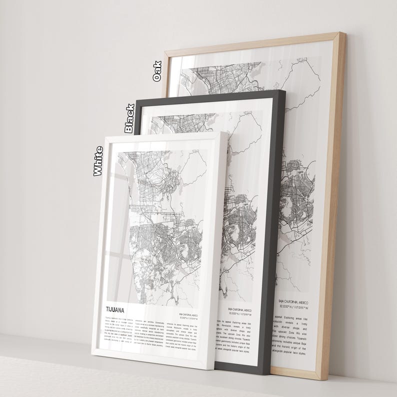 Tijuana Map Print, Tijuana Travel Map, Tijuana Wall Decor Art, Tijuana ...