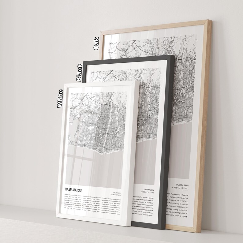 Hamamatsu Map Print, Hamamatsu Travel Map, Hamamatsu Wall Decor Art ...