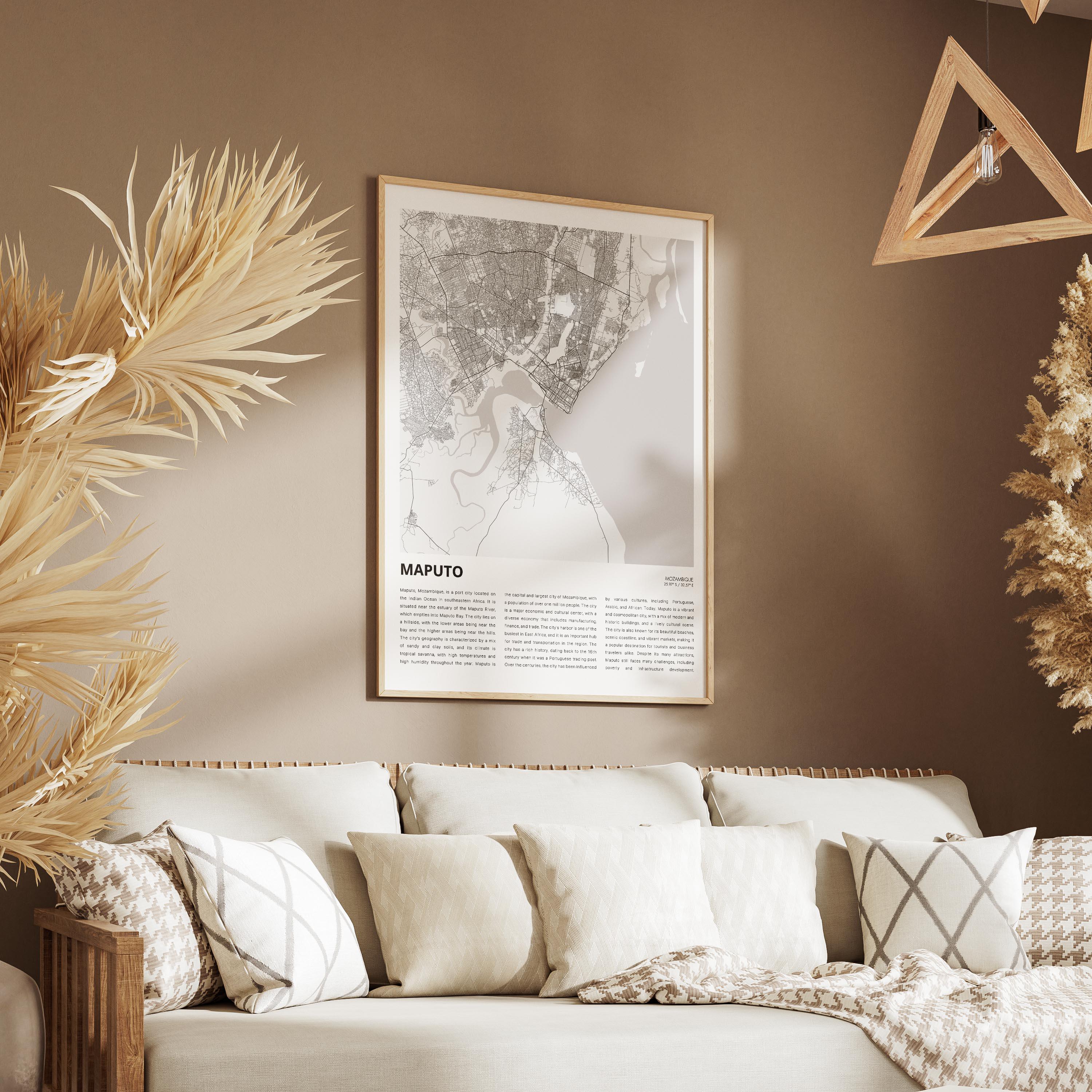 Maputo Map Print, Maputo Travel Map, Maputo Wall Decor Art, Maputo ...