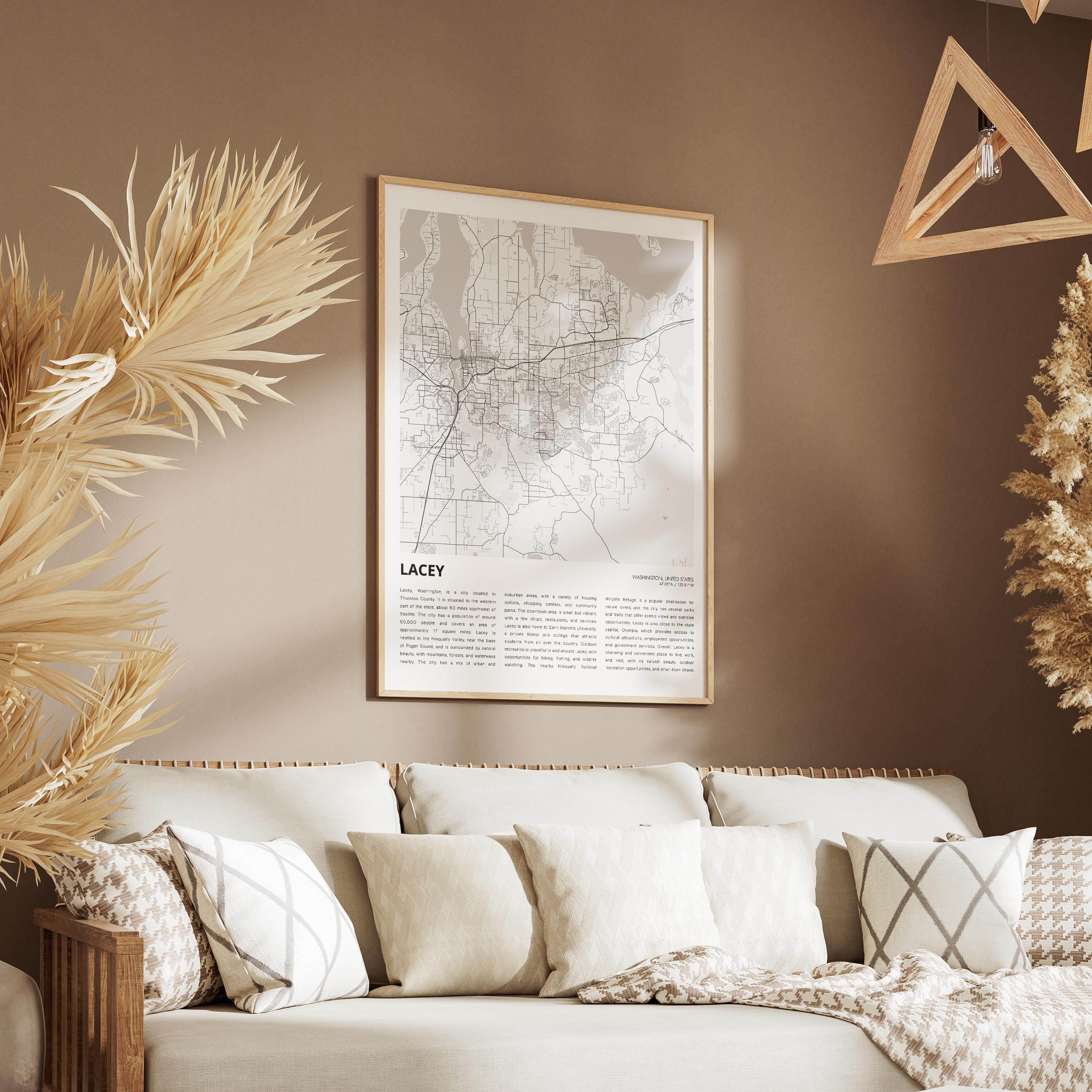 Lacey Map Print, Lacey Travel Map, Lacey Wall Decor Art, Lacey ...