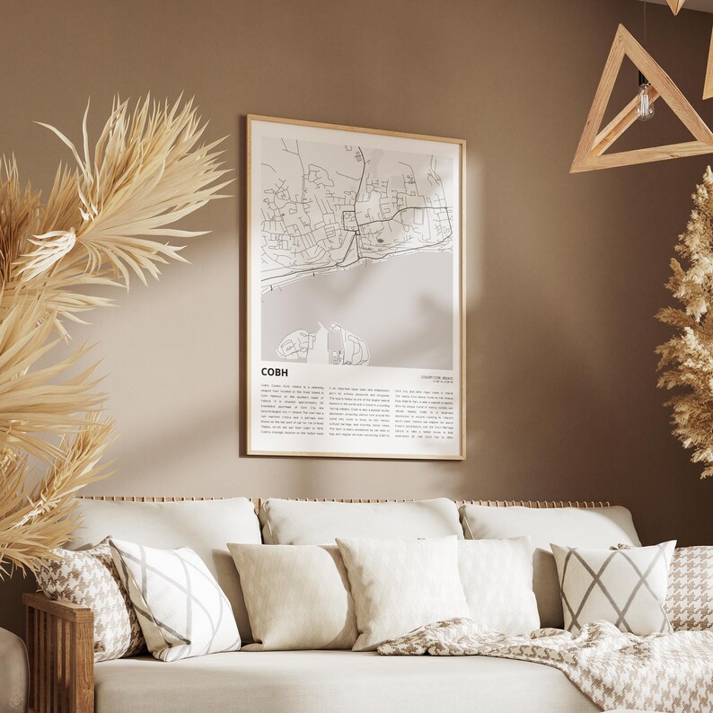 Cobh Map Print, Cobh Travel Map, Cobh Wall Decor Art, Cobh County Cork ...