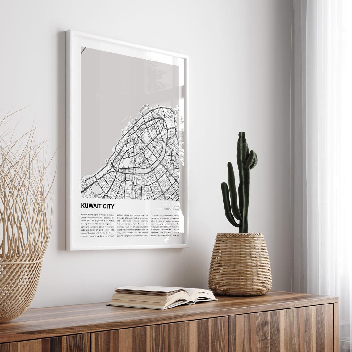 Kuwait City Map Print, Kuwait City Travel Map, Kuwait City Wall Decor ...