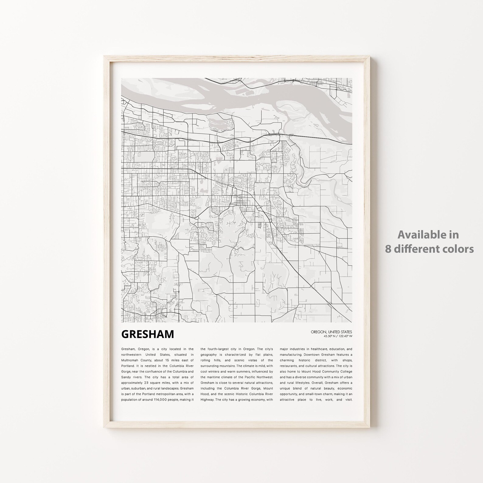 Gresham Map Print, Gresham Travel Map, Gresham Wall Decor Art, Gresham ...