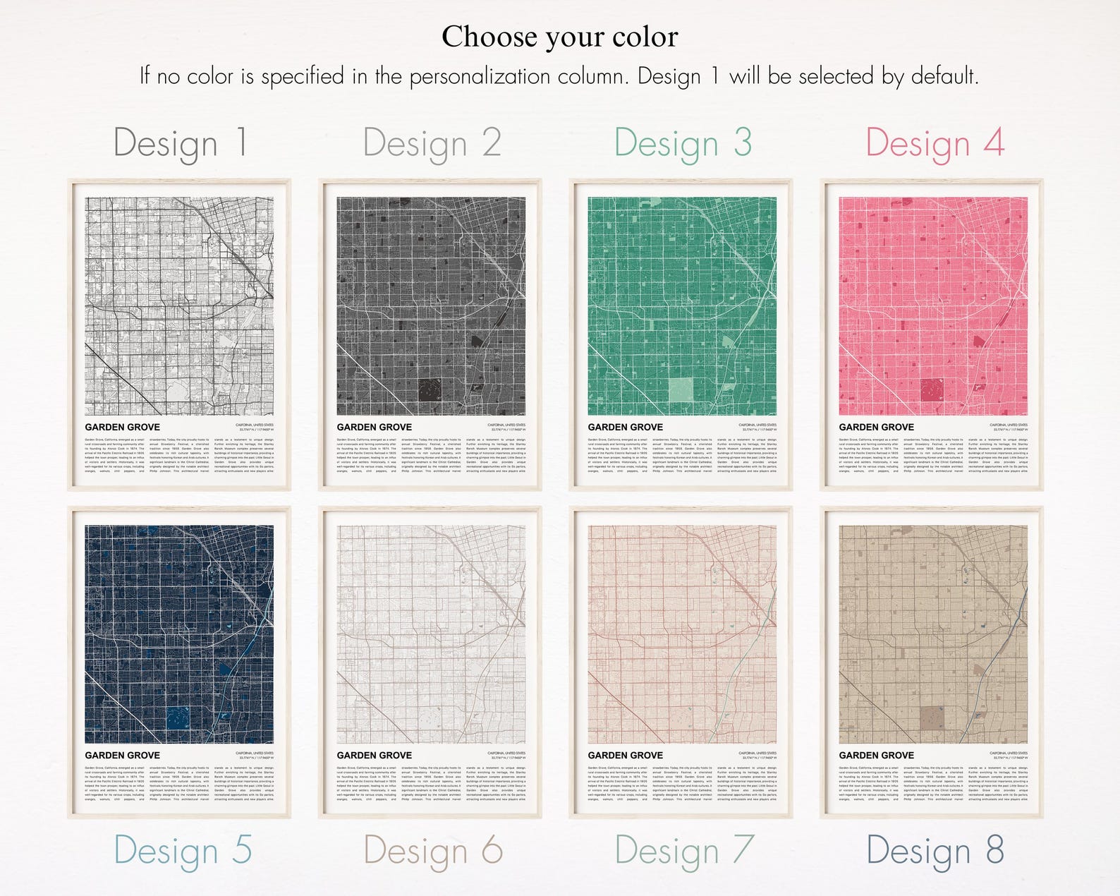 Garden Grove Map Print, Garden Grove Travel Map, Garden Grove Wall ...