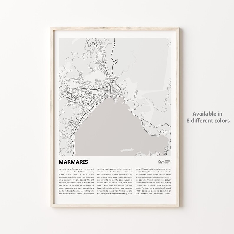 Marmaris Map Print, Marmaris Travel Map, Marmaris Wall Decor Art ...