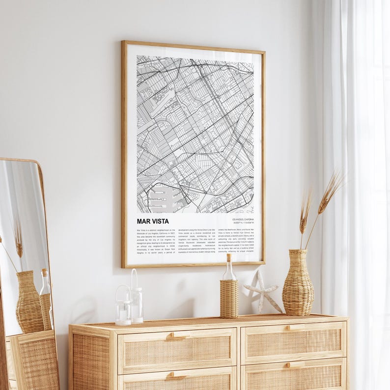 Mar Vista Map Print, Mar Vista Travel Map, Mar Vista Wall Decor Art ...