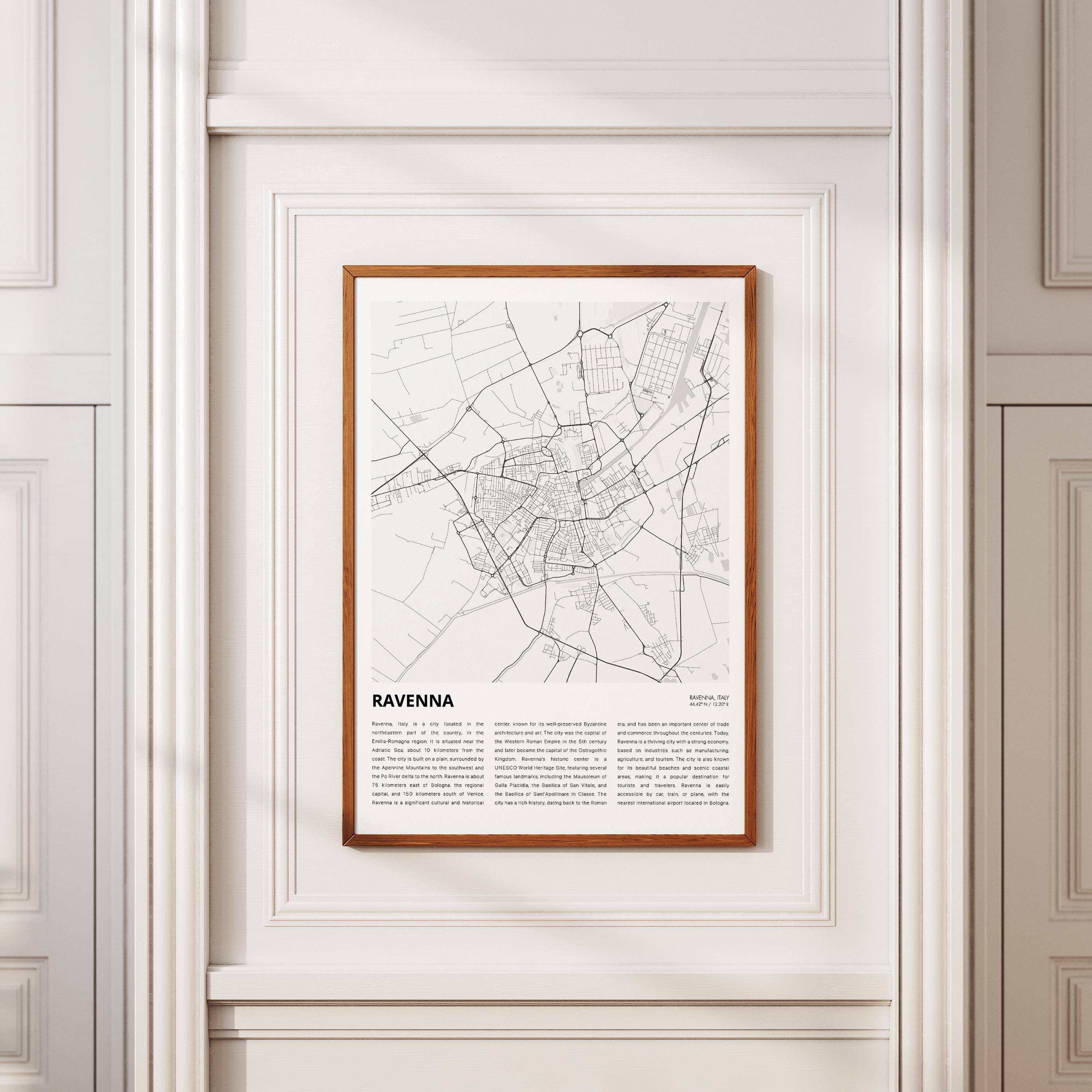 Ravenna Map Print, Ravenna Travel Map, Ravenna Wall Decor Art, Ravenna ...