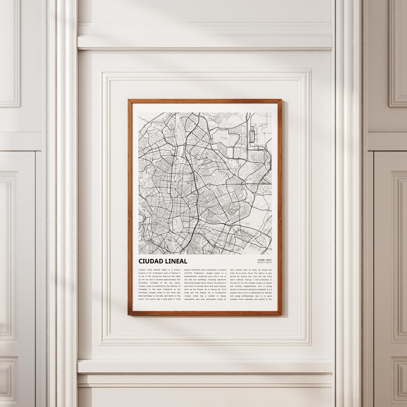 Ciudad Lineal Map Print, Ciudad Lineal Travel Map, Ciudad Lineal Wall ...