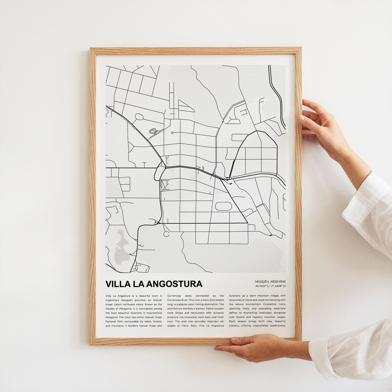 Villa La Angostura Map Print, Villa La Angostura Travel Map, Villa La ...