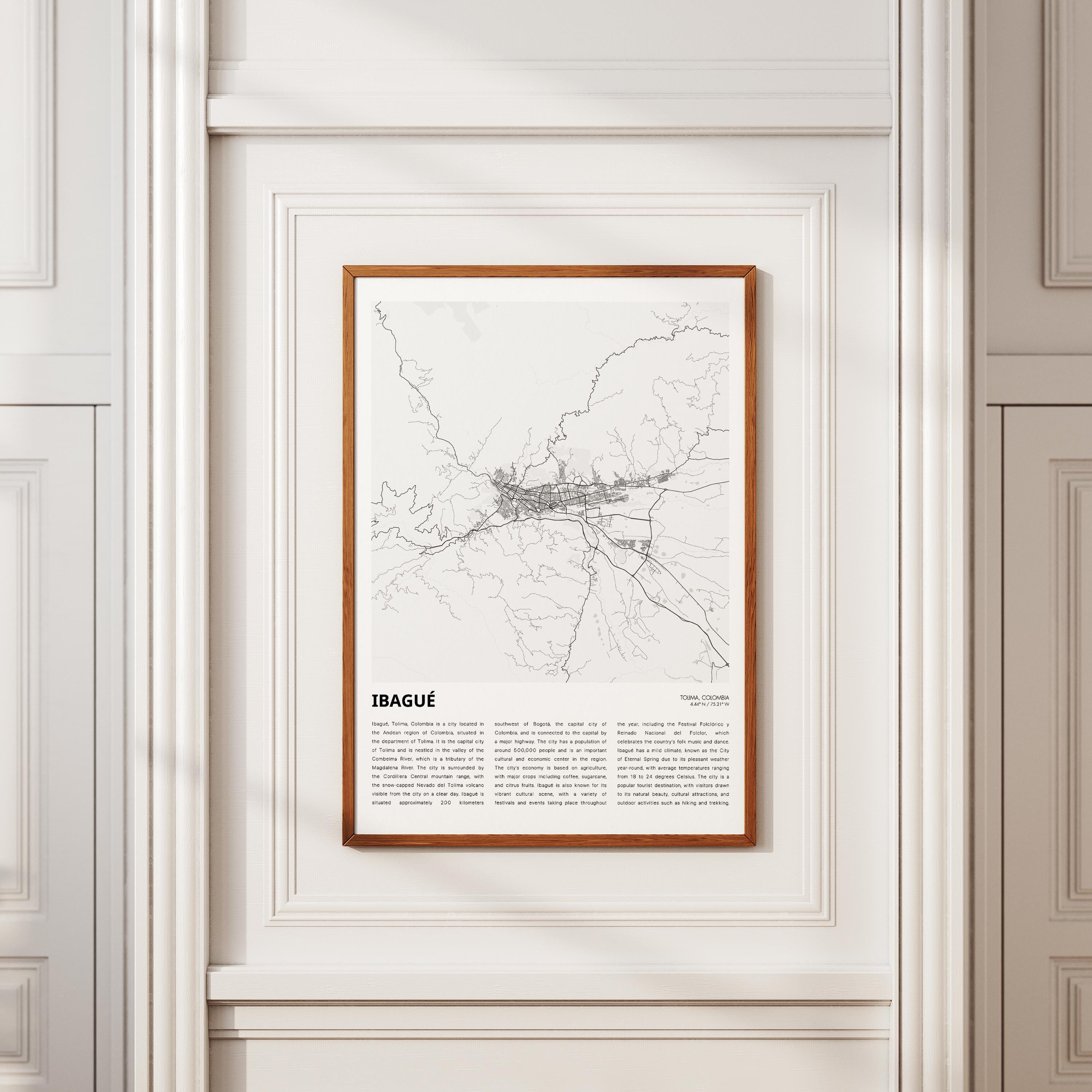 Ibagué Map Print, Ibagué Travel Map, Ibagué Wall Decor Art, Ibagué ...