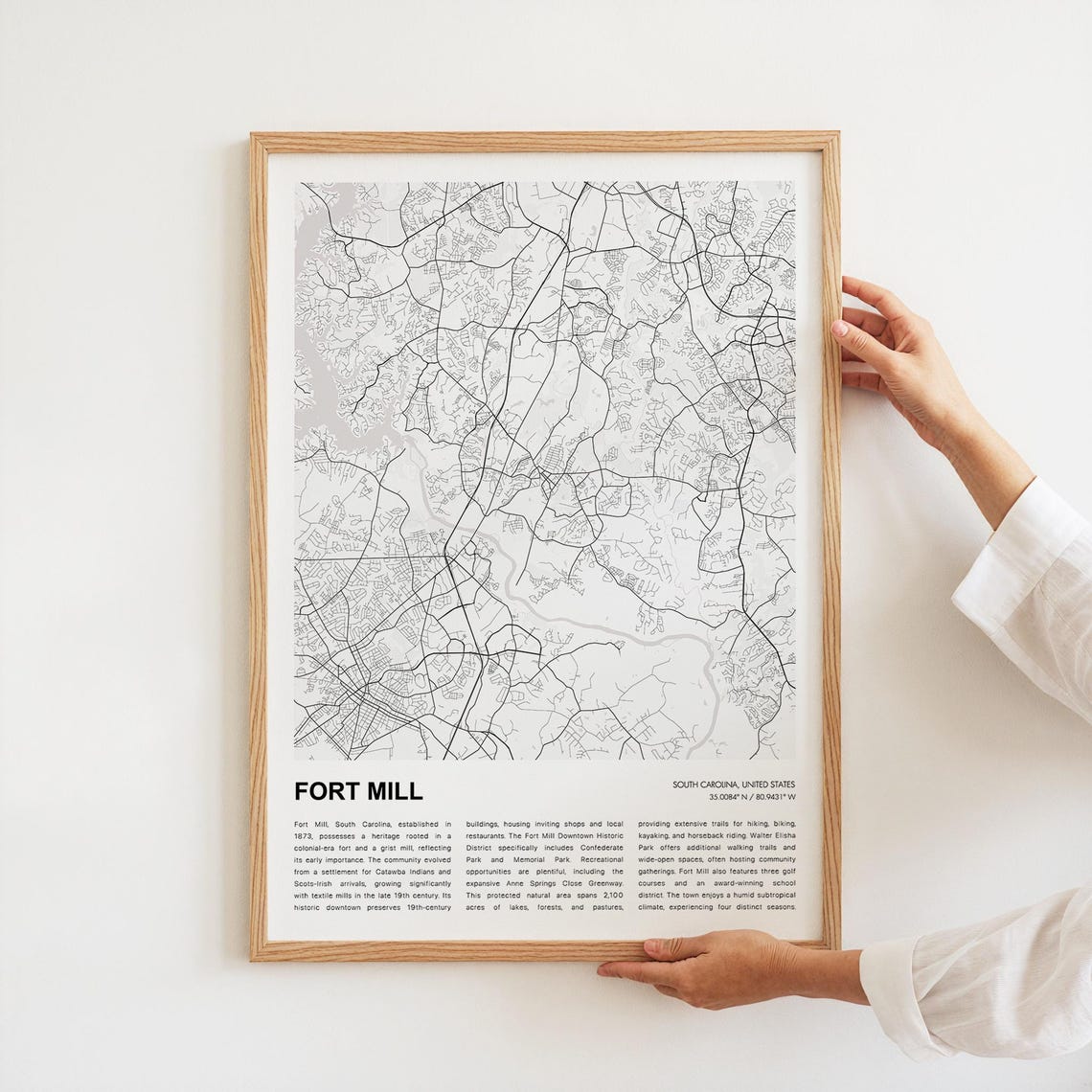 Fort Mill Map Print, Fort Mill Travel Map, Fort Mill Wall Decor Art ...