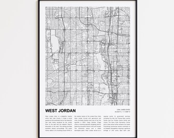 West Jordan Map Poster, West Jordan Print, West Jordan Poster, West ...