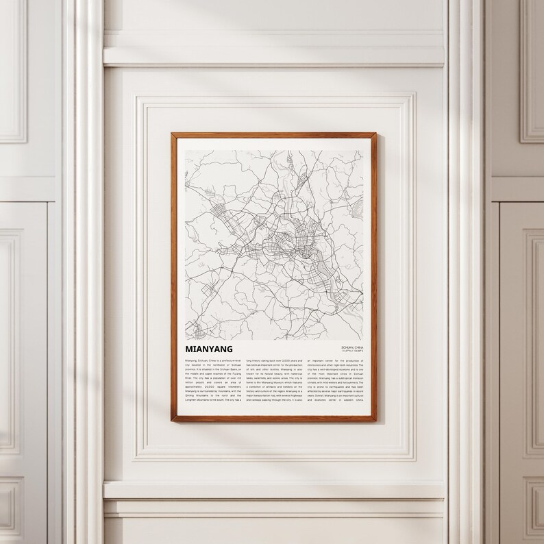 Mianyang Map Print, Mianyang Travel Map, Mianyang Wall Decor Art ...
