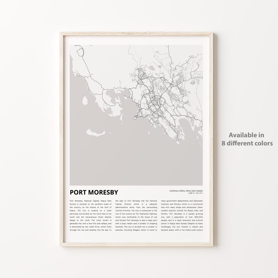 Port Moresby Map Print, Port Moresby Travel Map, Port Moresby Wall ...