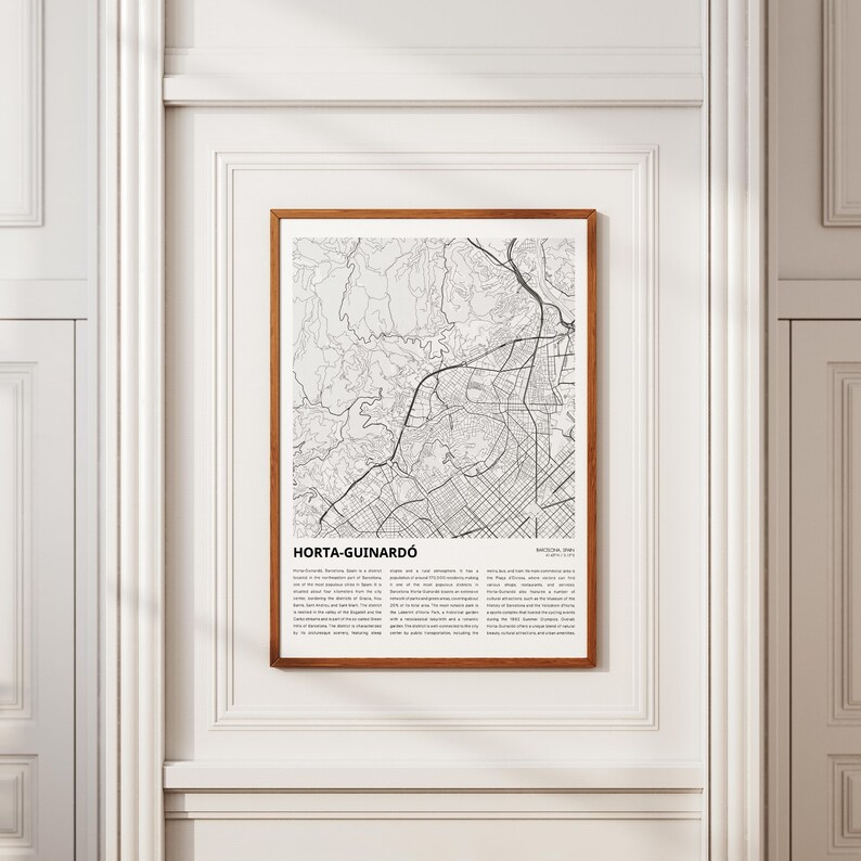 Horta-guinardó Map Print, Horta-guinardó Travel Map, Horta-guinardó ...