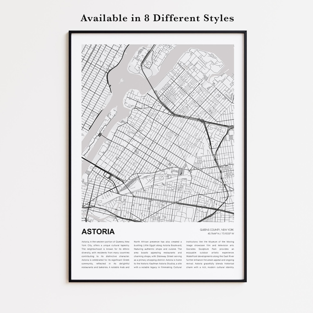 Astoria Map Print, Astoria Travel Map, Astoria Wall Decor Art, Astoria ...