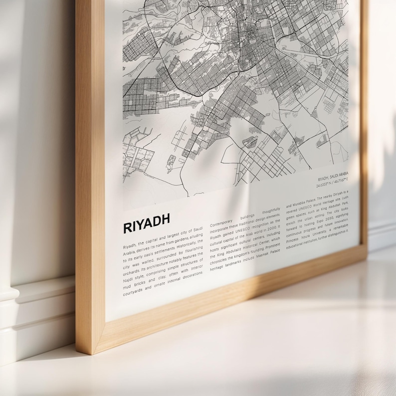 Riyadh Map Print, Riyadh Travel Map, Riyadh Wall Decor Art, Riyadh ...