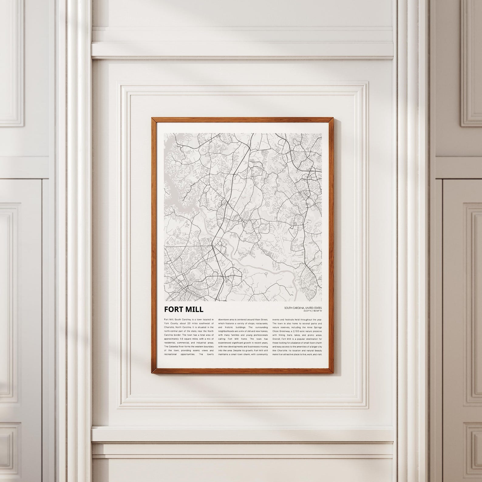 Fort Mill Map Print, Fort Mill Travel Map, Fort Mill Wall Decor Art ...