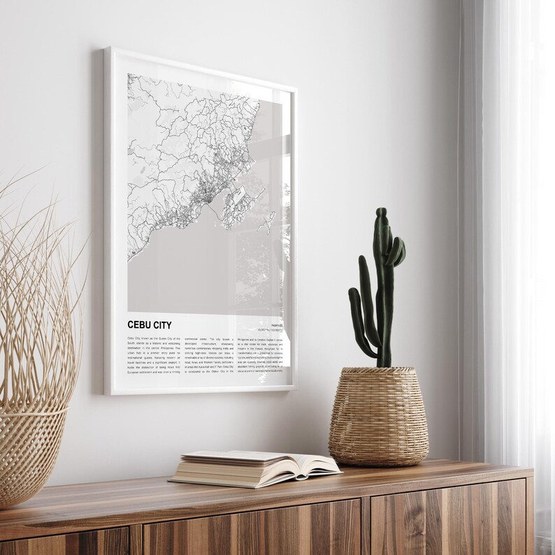Cebu City Map Print, Cebu City Travel Map, Cebu City Wall Decor Art ...