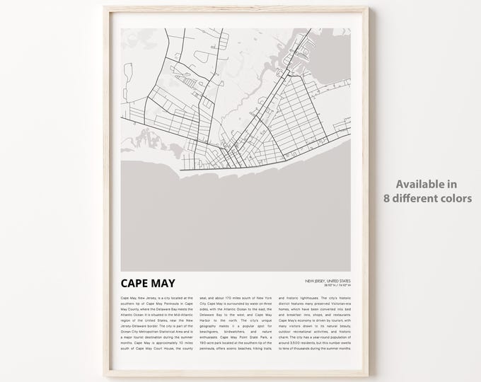 1888 Map of Cape May New Jersey - Etsy Canada