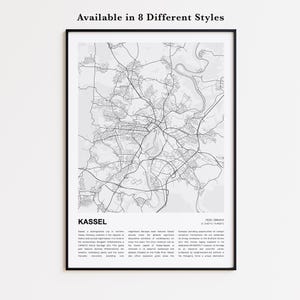 Kassel Map Print, Kassel Travel Map, Kassel Wall Decor Art, Kassel ...
