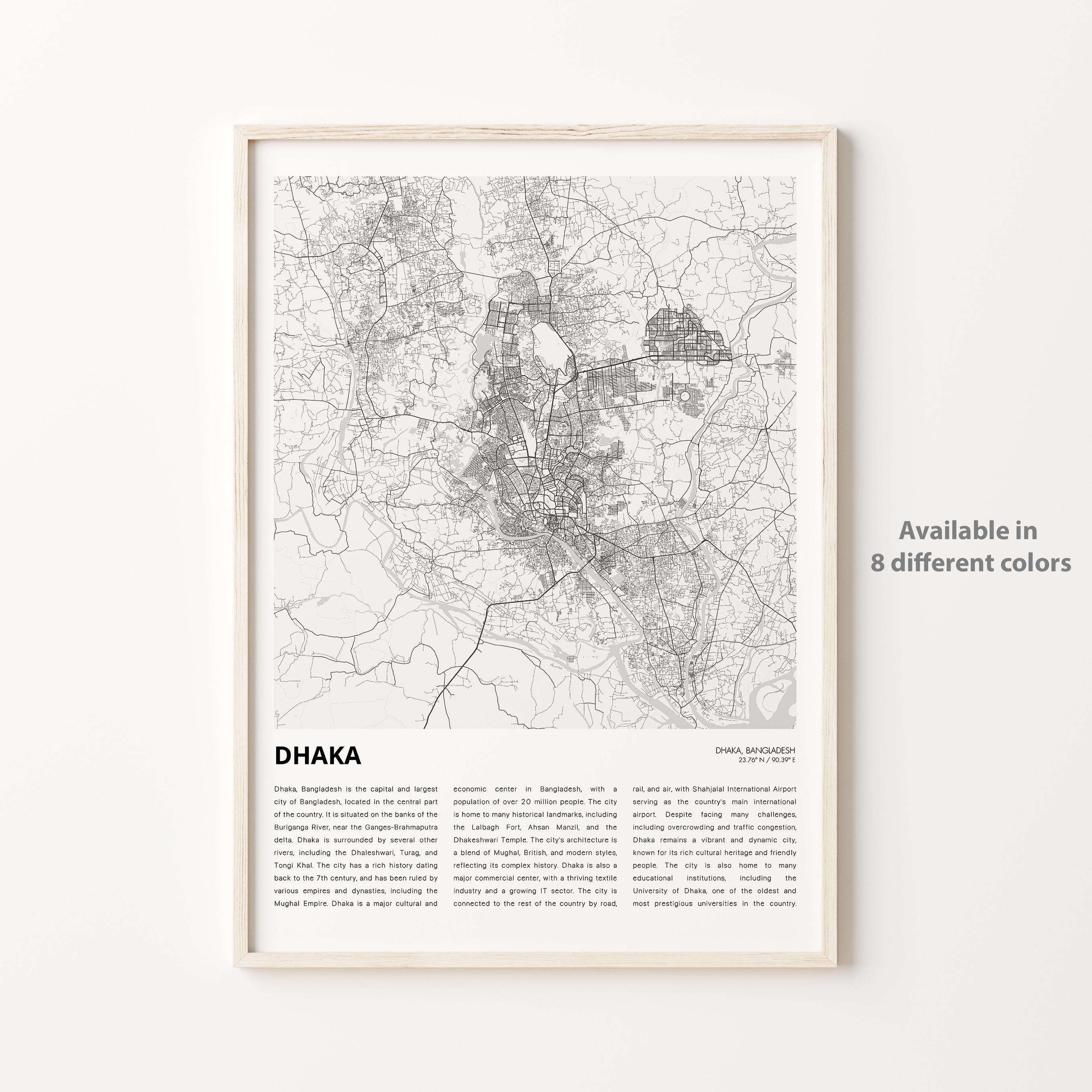 Dhaka Map Print, Dhaka Travel Map, Dhaka Wall Decor Art, Dhaka Dhaka, Housewarming Gift - Etsy