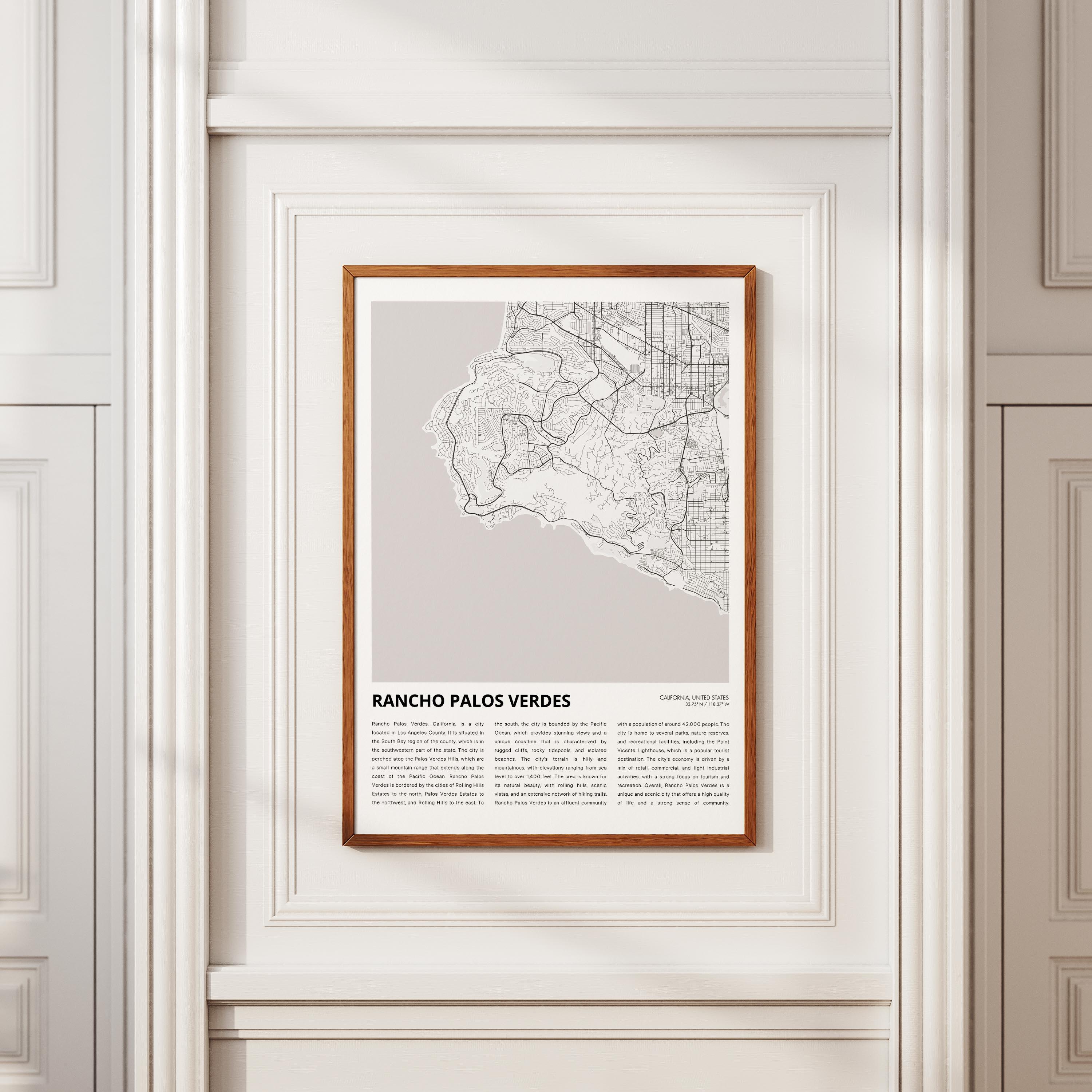 Rancho Palos Verdes Map Print, Rancho Palos Verdes Travel Map, Rancho ...