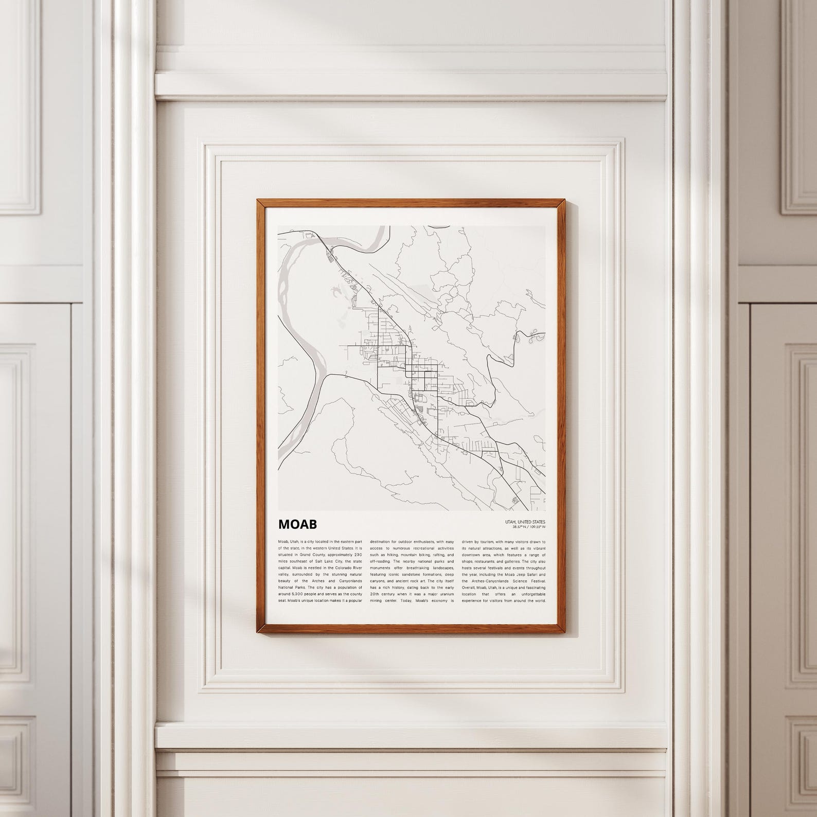 Moab Map Print, Moab Travel Map, Moab Wall Decor Art, Moab Utah ...