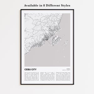Cebu City Map Print, Cebu City Travel Map, Cebu City Wall Decor Art ...