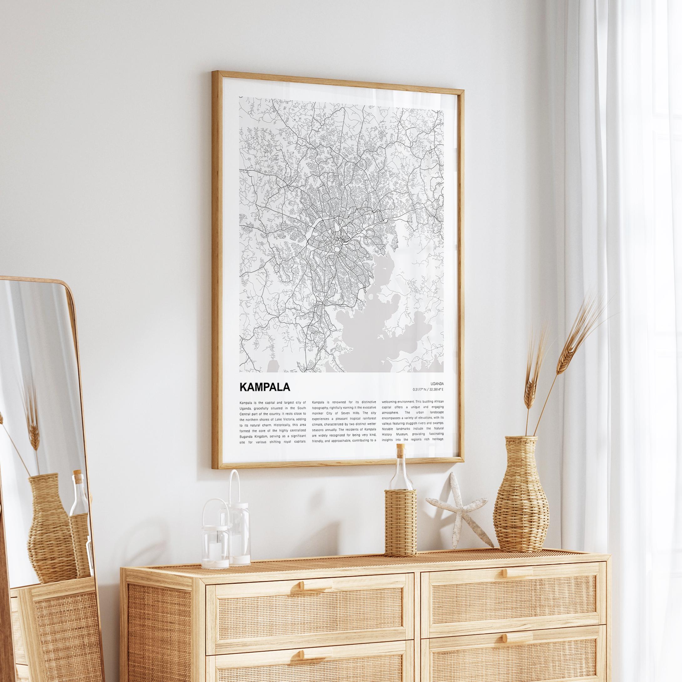 Kampala Map Print, Kampala Travel Map, Kampala Wall Decor Art, Kampala ...