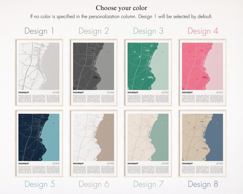 Ogunquit Map Print, Ogunquit Travel Map, Ogunquit Wall Decor Art ...