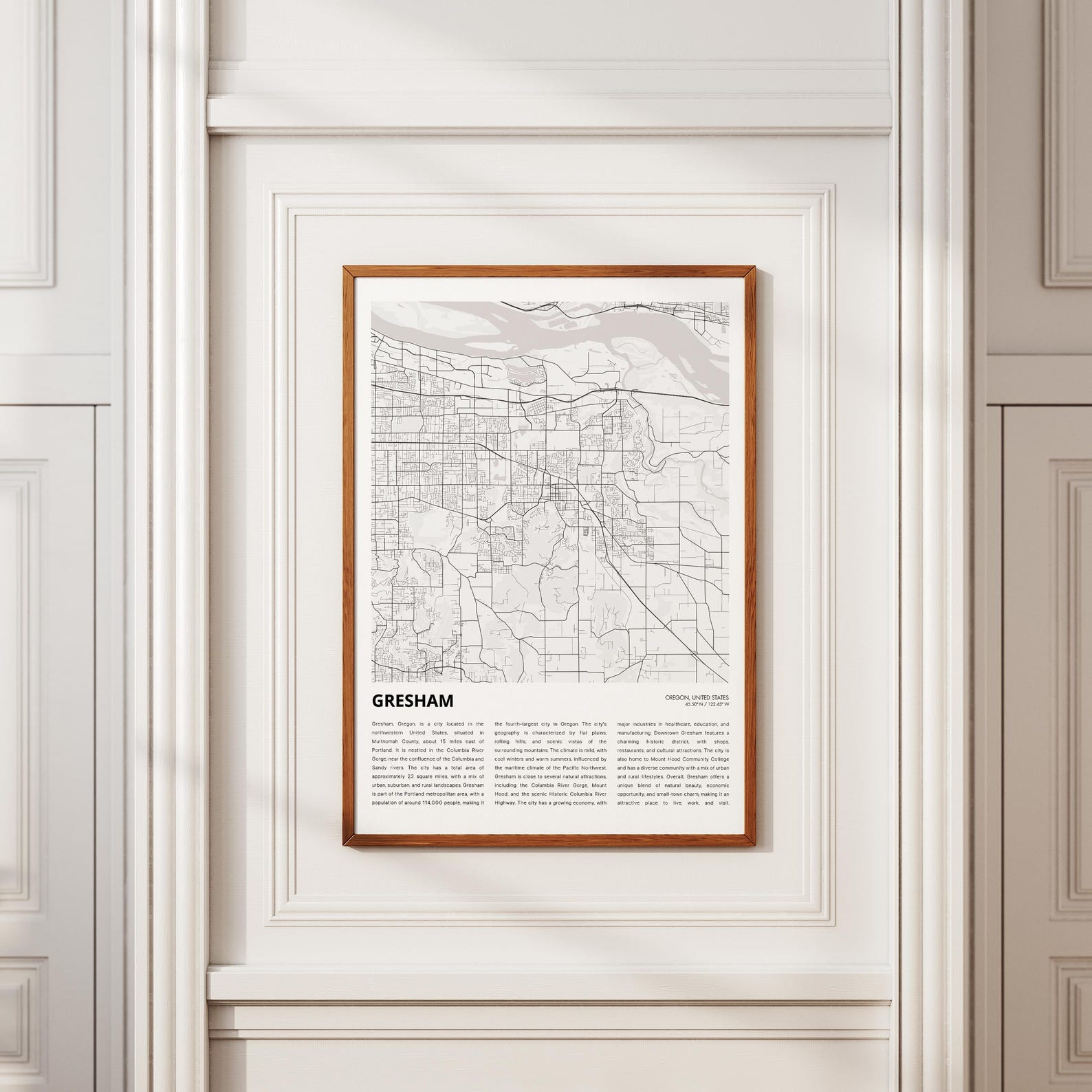 Gresham Map Print, Gresham Travel Map, Gresham Wall Decor Art, Gresham Oregon, Housewarming Gift ...
