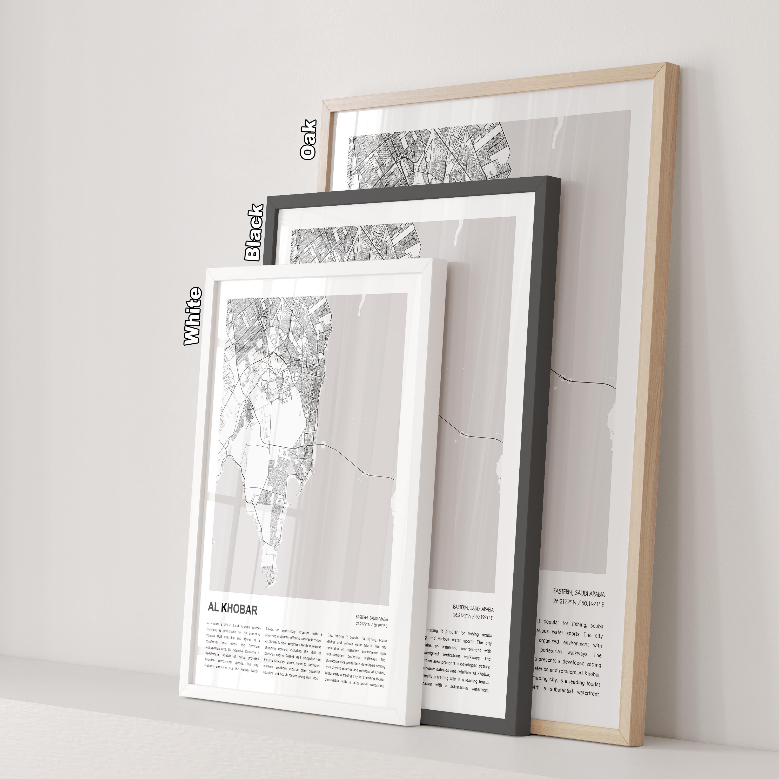 Al Khobar Map Print, Al Khobar Travel Map, Al Khobar Wall Decor Art, Al ...