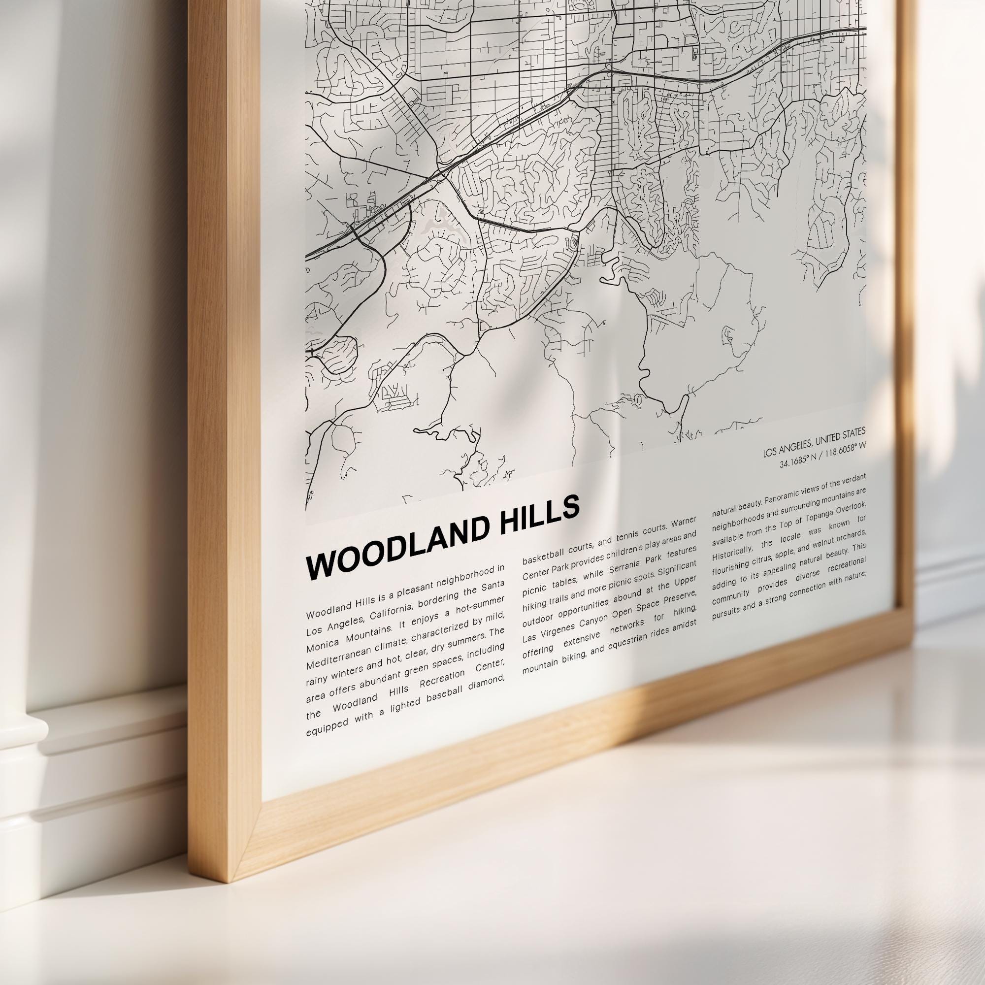 Woodland Hills Map Print, Woodland Hills Travel Map, Woodland Hills ...