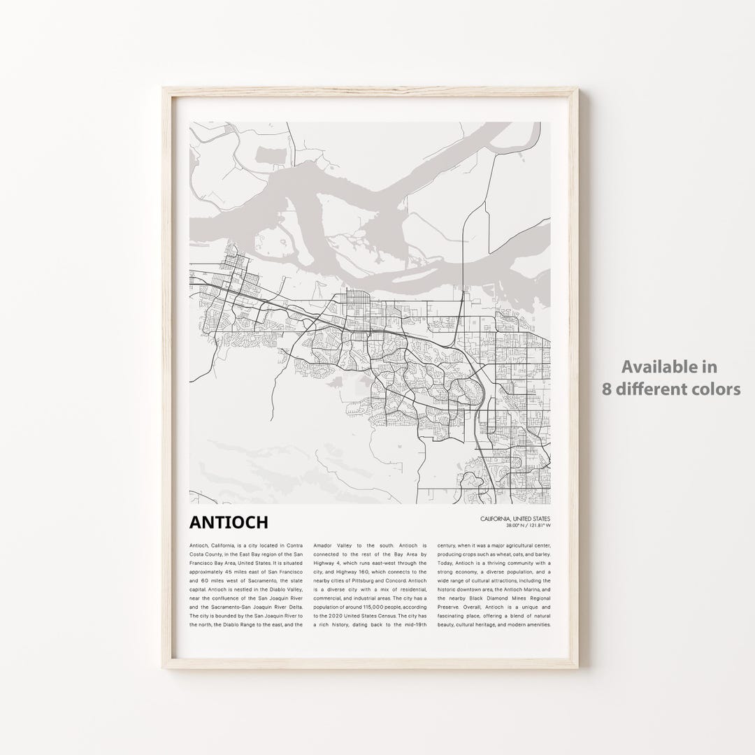Antioch Map Print, Antioch Travel Map, Antioch Wall Decor Art, Antioch ...