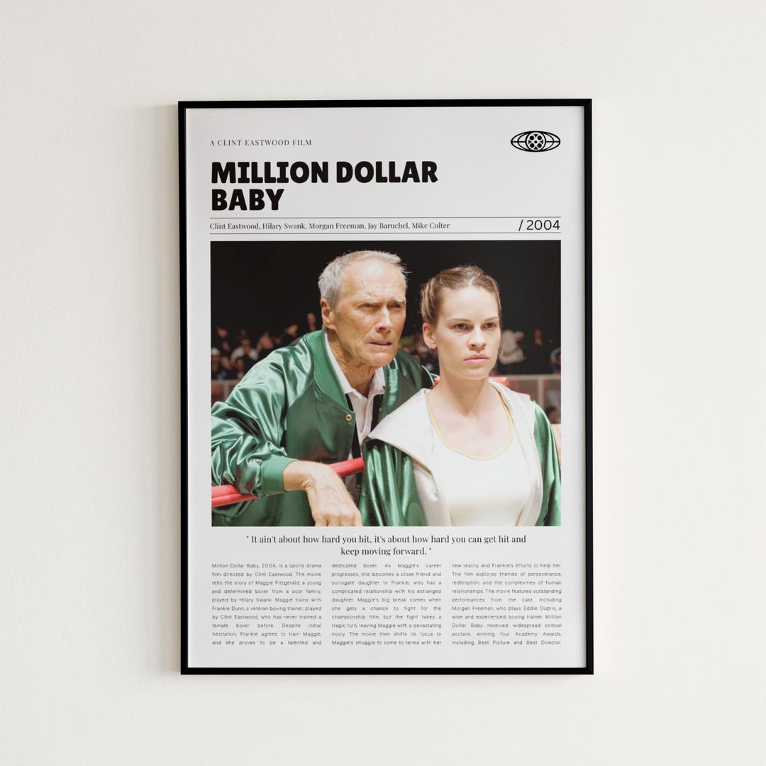 Million Dollar Baby Movie Poster Print, Retro Minimal Style Movie ...