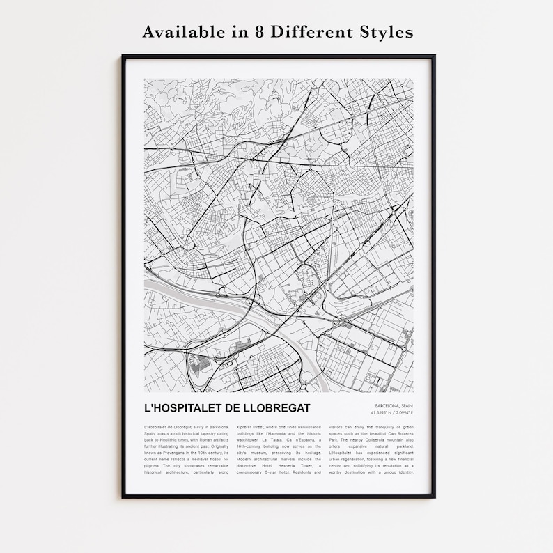 L'hospitalet De Llobregat Map Print, L'hospitalet De Llobregat Travel ...
