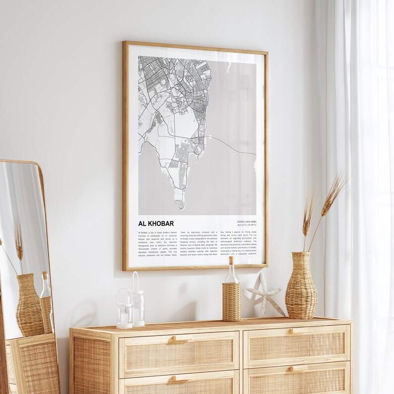 Al Khobar Map Print, Al Khobar Travel Map, Al Khobar Wall Decor Art, Al ...